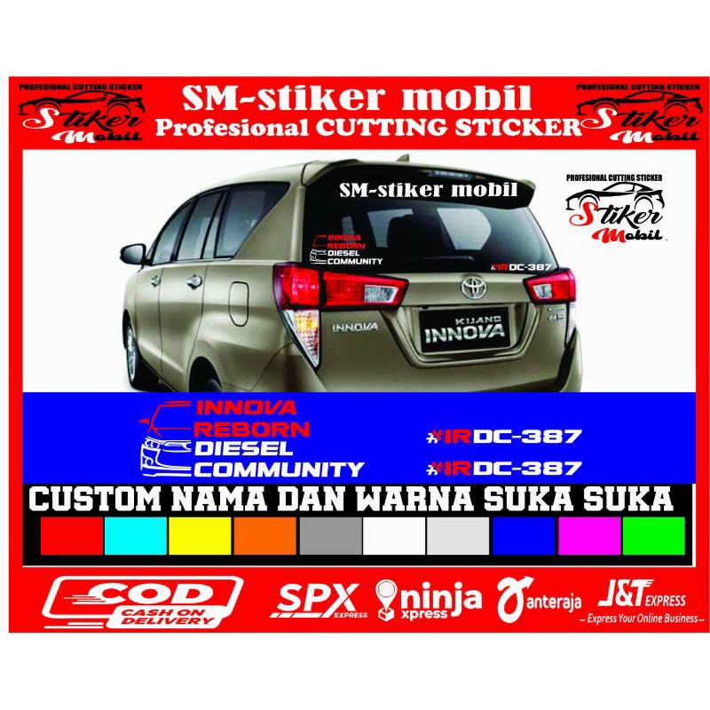Jual stiker mobil stiker kaca belakang innova reborn diesel stiker ...