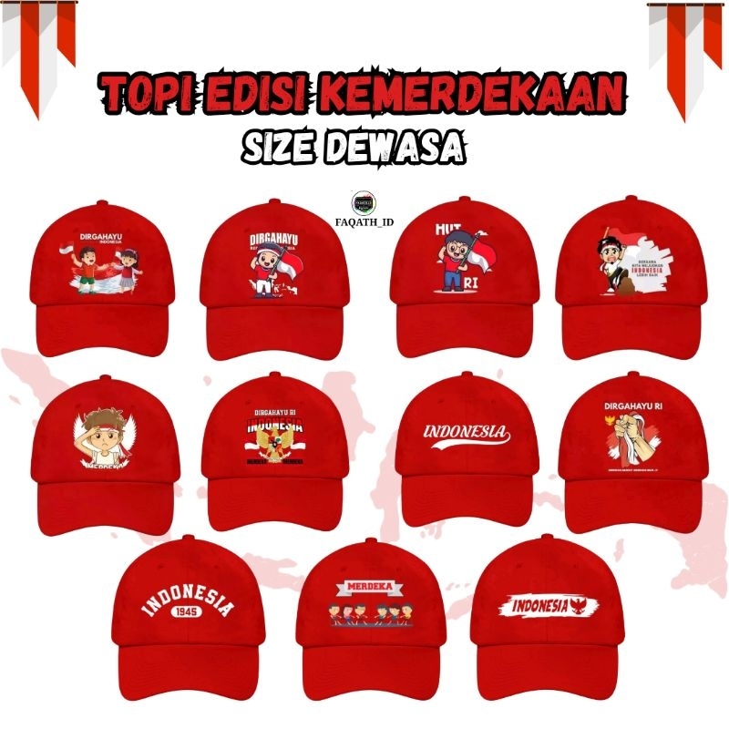 Jual Topi Dewasa Kemerdekaan Indonesia Topi Merah Agustusan HUT RI ...