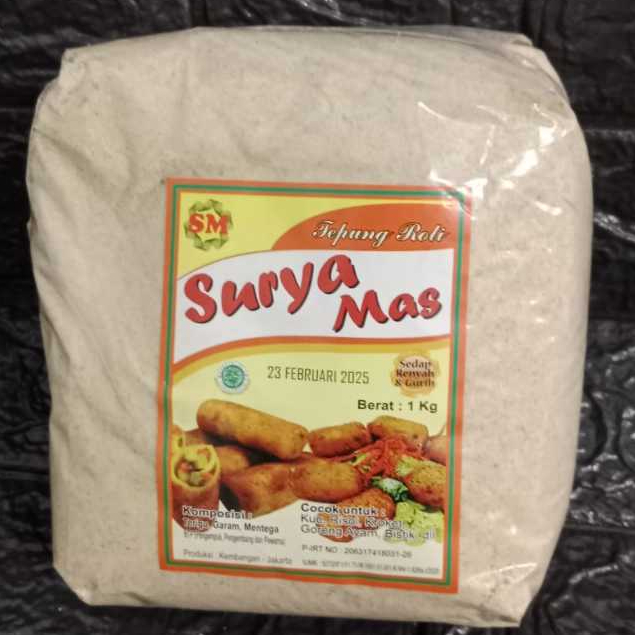Jual Tepung roti Halus Bubuk Roti Surya Mas 1kg | Shopee Indonesia