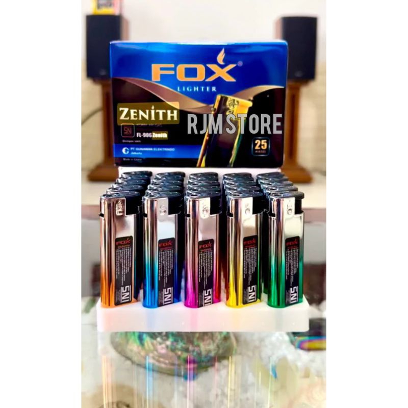 Jual [ 1 Biji ] Korek Api Bara Pelangi Body Besi / Korek Gas Bara Slim Pelangi FL-906 Fox Zenith ...