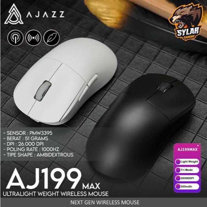 Jual Ajazz AJ199 MAX Ultra-Lightweight Wireless Gaming Mouse | Shopee Indonesia