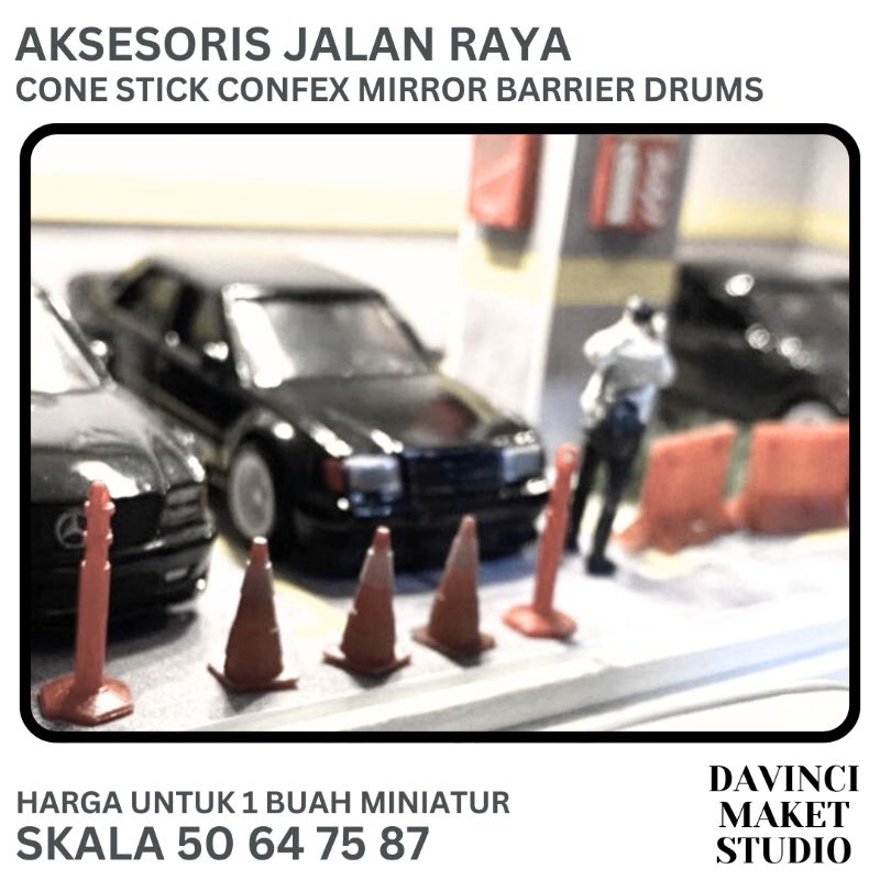 Jual (64) Miniatur Aksesoris Jalan Raya Corong Stick Parkir Cermin ...