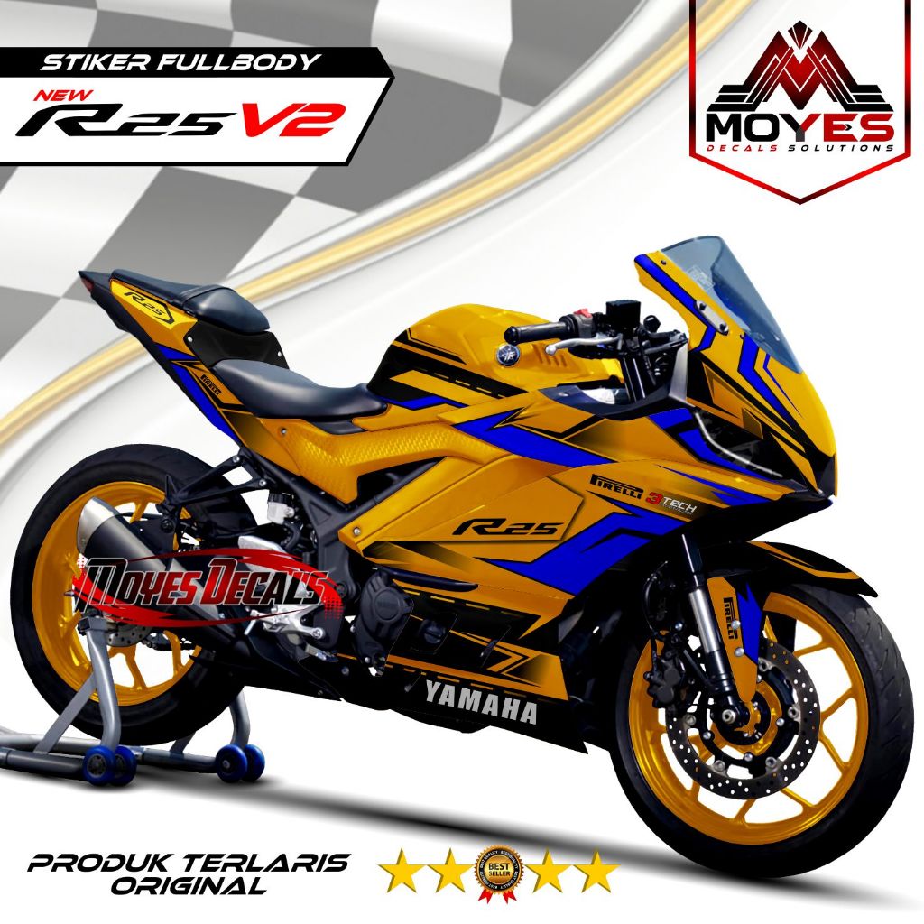 Jual DECAL STIKER MOTOR FULL BODY BERKUALITAS YAMAHA R25 NEW V2 DESAIN ...