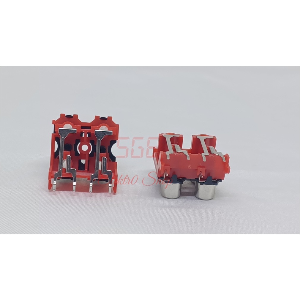 Jual Soket RCA 4pin 2x2 Warna Merah | Shopee Indonesia