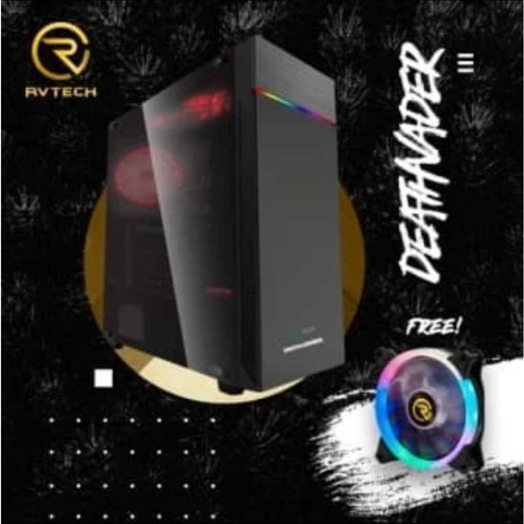 Jual CASING CPU GAMING DEATHVADER RVTECH BLACK + FRE FAN 3 PCS | Shopee Indonesia