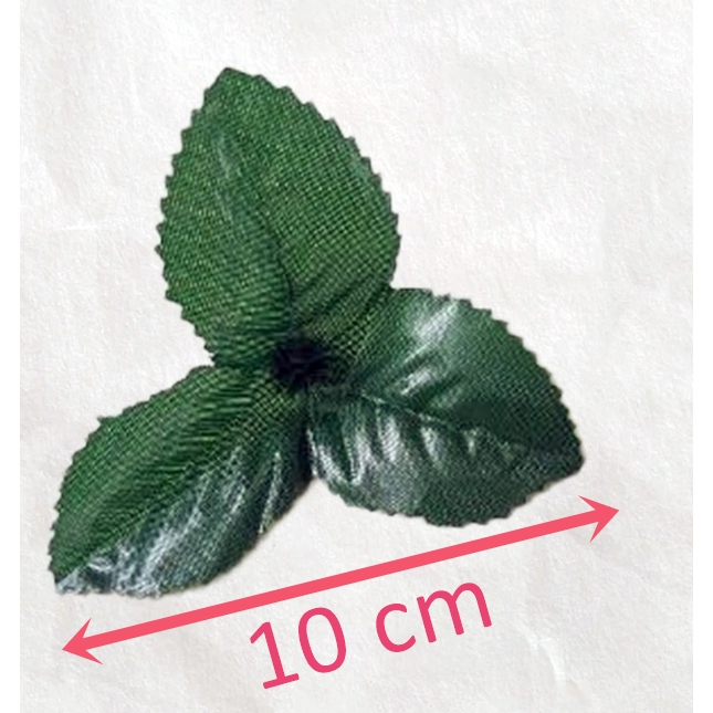 Jual Daun Mawar 3 Ruas 10 cm Hijau Tua Gerigi Tekstur Artificial Leaf ...