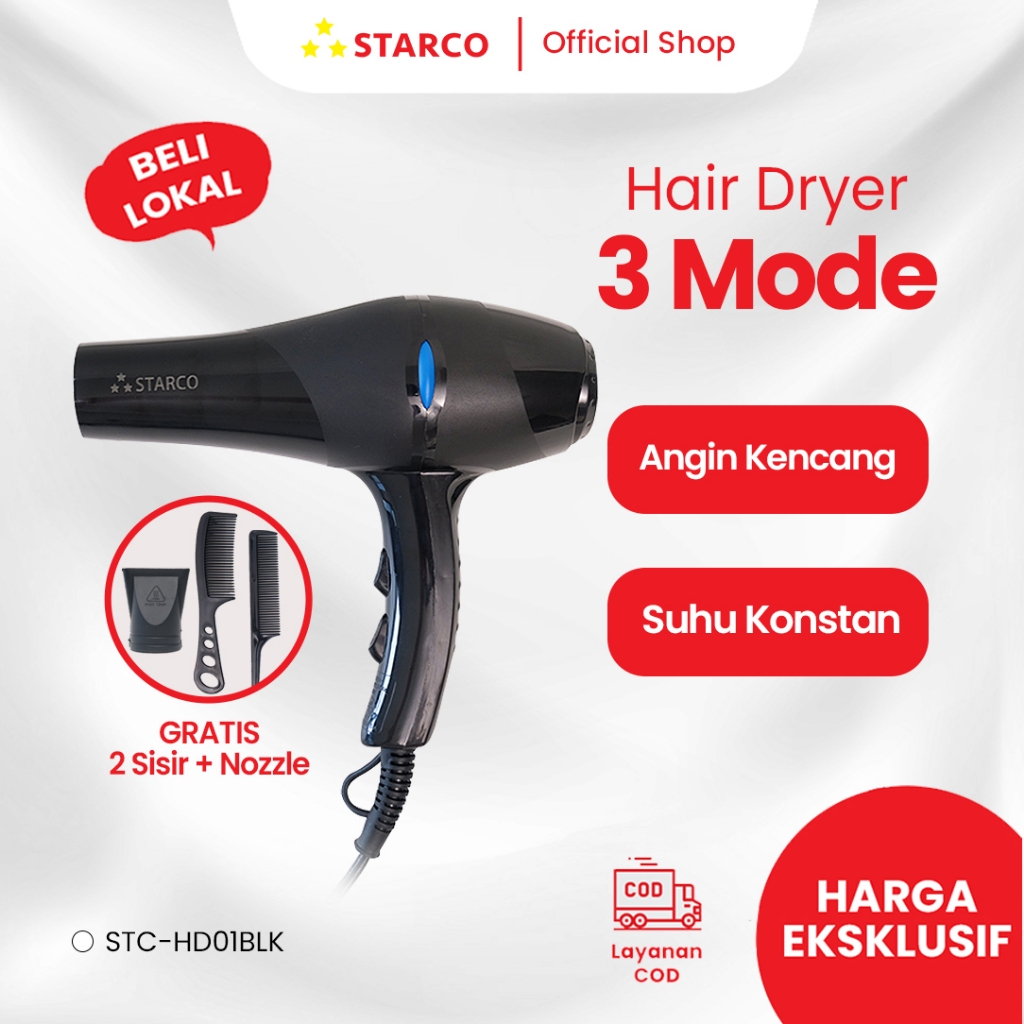 Jual Starco Hair Dryer High Speed 800W Pengering Rambut | Shopee Indonesia