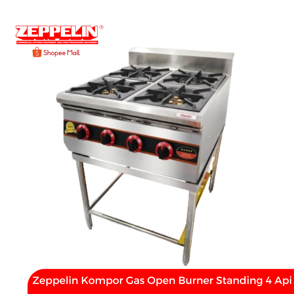 Jual Zeppelin Kompor Gas Open Burner Standing 4 Api | Shopee Indonesia