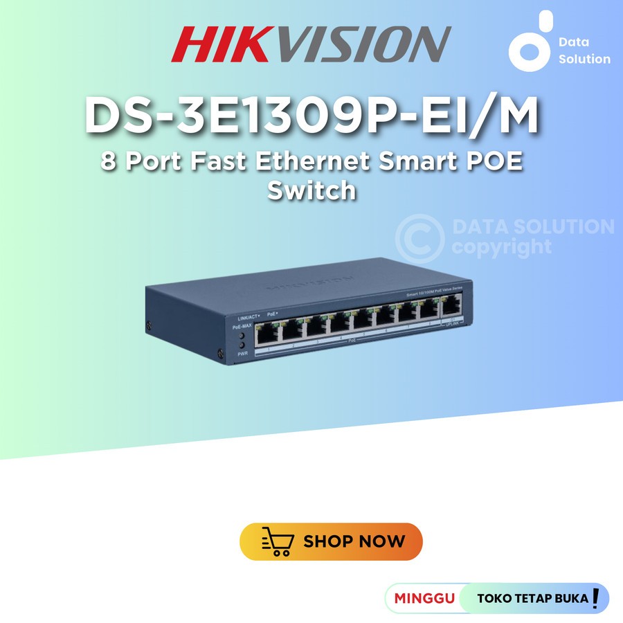 Jual Poe Switch 8 Port + 1 Uplink HikVision DS-3E1309P-EI | Shopee Indonesia