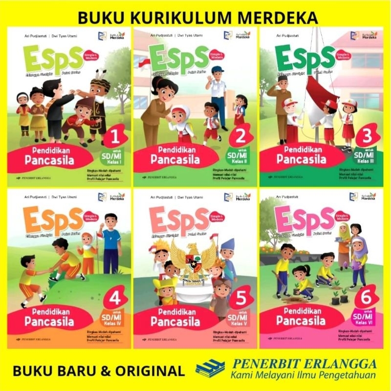 Jual RB ESPS Pendidikan Pancasila Erlangga Kelas 1 2 3 4 5 6 SD/MI Revisi Kurikulum Merdeka ...