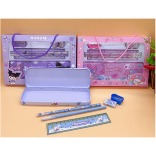Jual KOTAK PENSIL KUROMI STUDY SET 107 SANRIO STATIONERY SET 6 IN 1 ...