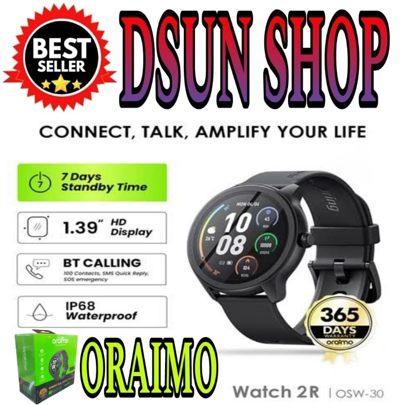 Jual Oraimo Smart Watch 2R 1.39" Screen Colorful Jam tangan Bluetooth ...