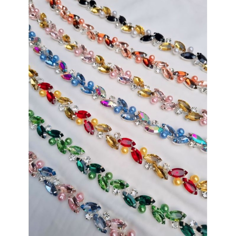 Jual Payet Rangkai Kristal Swarovski Payet Bridal Belt / Swarovski ...