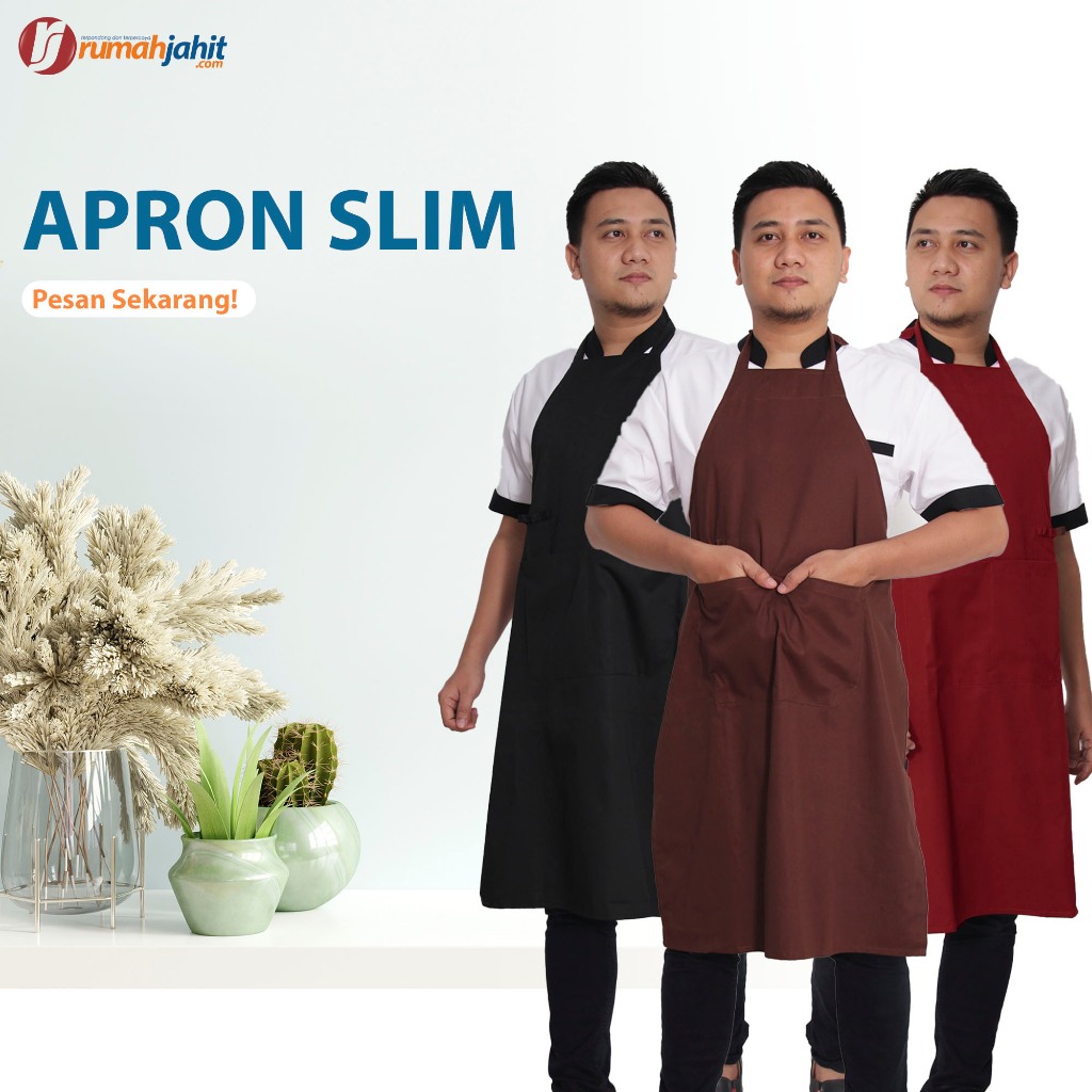 Jual Slim Apron Baju Koki Apron Seragam Koki Celemek Masak Slim Bar ...