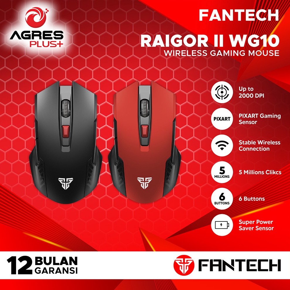 Jual FANTECH Mouse Gaming Raigor II WG1 Wireless Pixart KADO AGP f F5V8 ...
