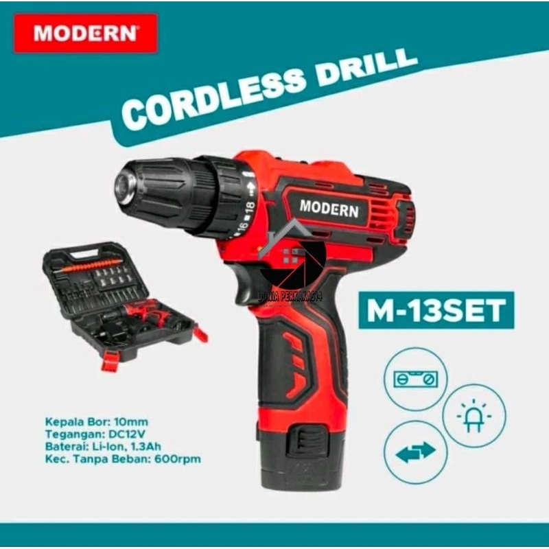 Jual MESIN BOR CAS MODERN M13 SET/BOR BATERAI 12V | Shopee Indonesia