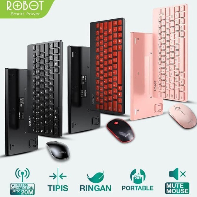 Jual ROBOT Keyboard Plus Mouse Combo KM3 Keyboard Potable Mini Wireless ...