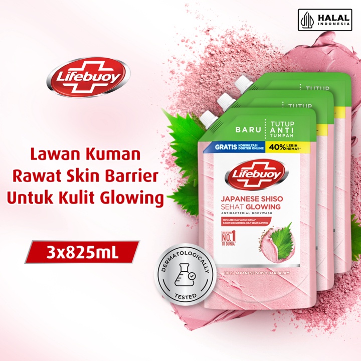 Jual Lifebuoy Body Wash Refill Shiso Mineral Clay 825ml Multipack n O6X3 | Shopee Indonesia