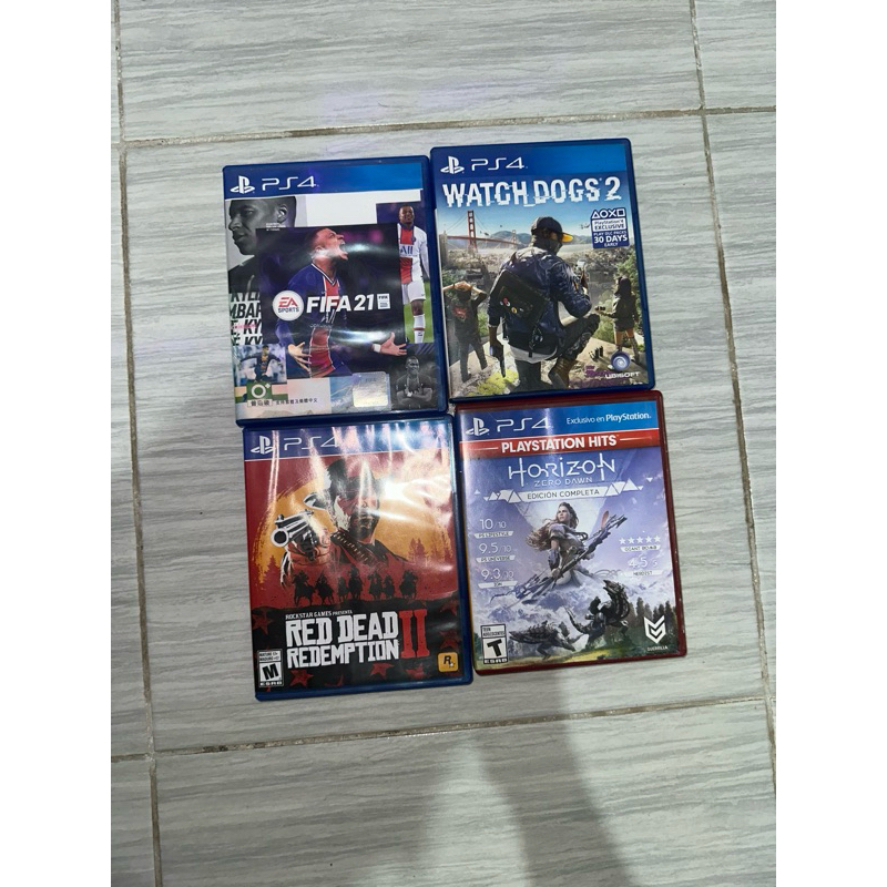 Jual kaset game ps4 ( watch dogs 2,fifa 21, read dead redemtion 2 ...