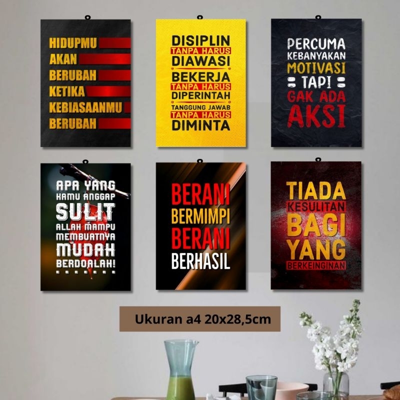 Jual kata motivasi A4 (20x28,5cm) poster kayu dan kata-kata bijak ...