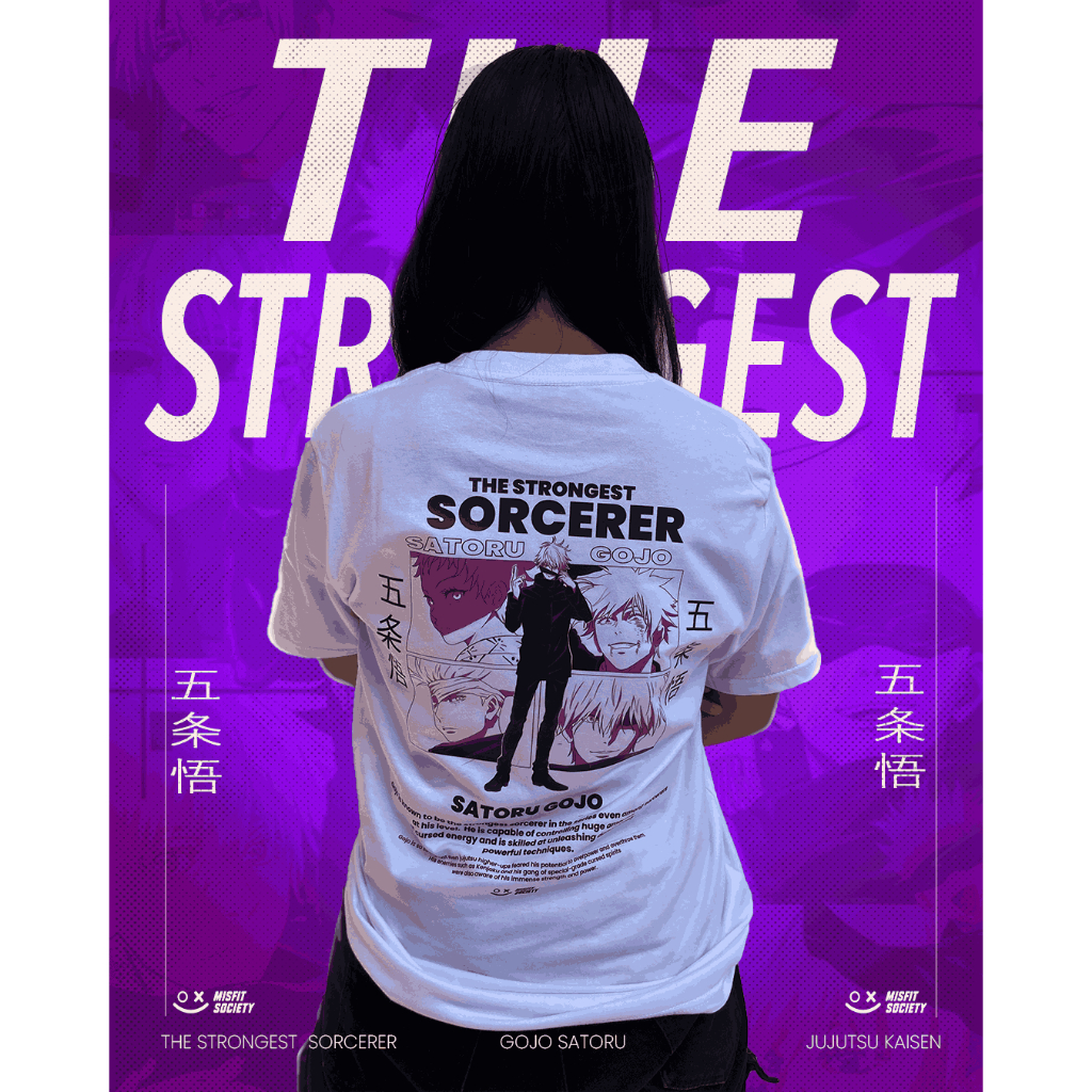 Jual Tshirt Gojo Satoru Kaos Anime Distro Wanita Jujutsu Kaisen The ...
