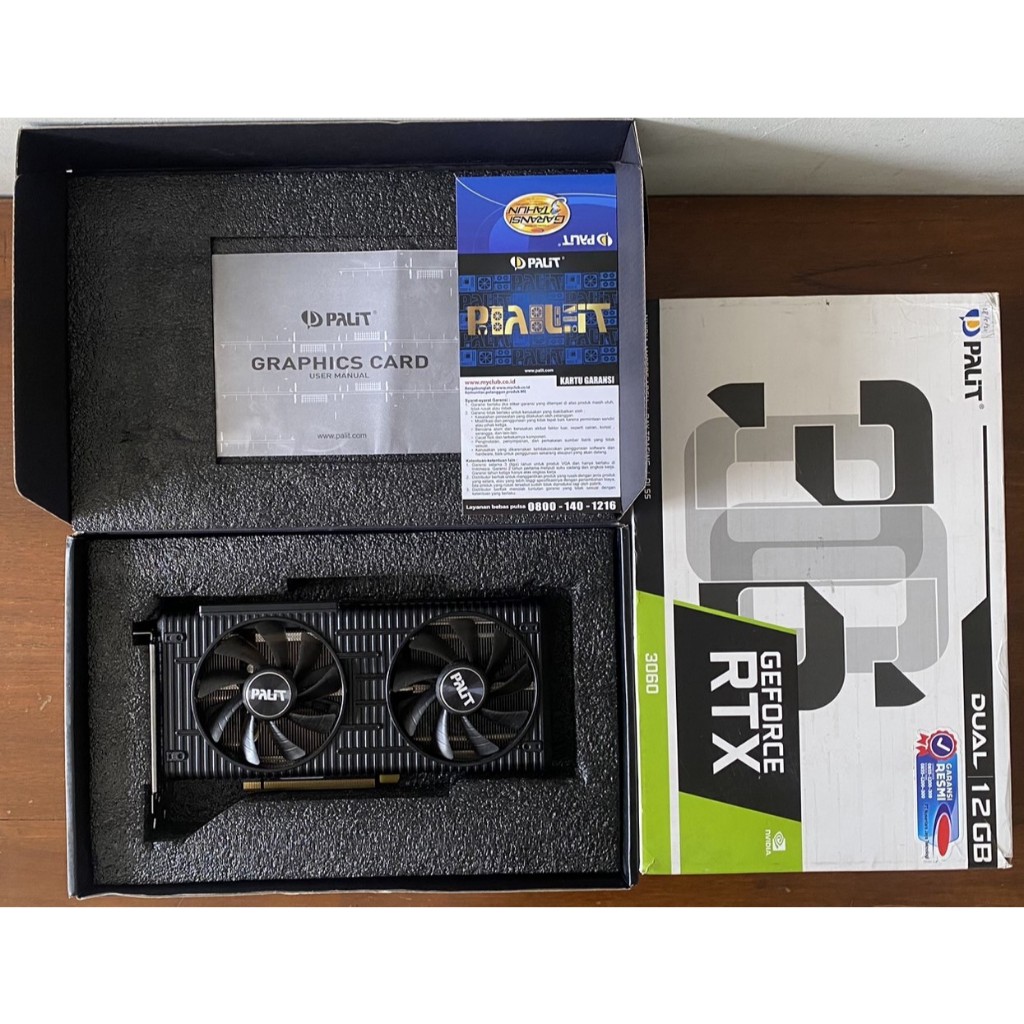 Jual VGA Palit RTX 3060 Dual 12GB GDDR6 Fullset Garansi Resmi 2024 ...