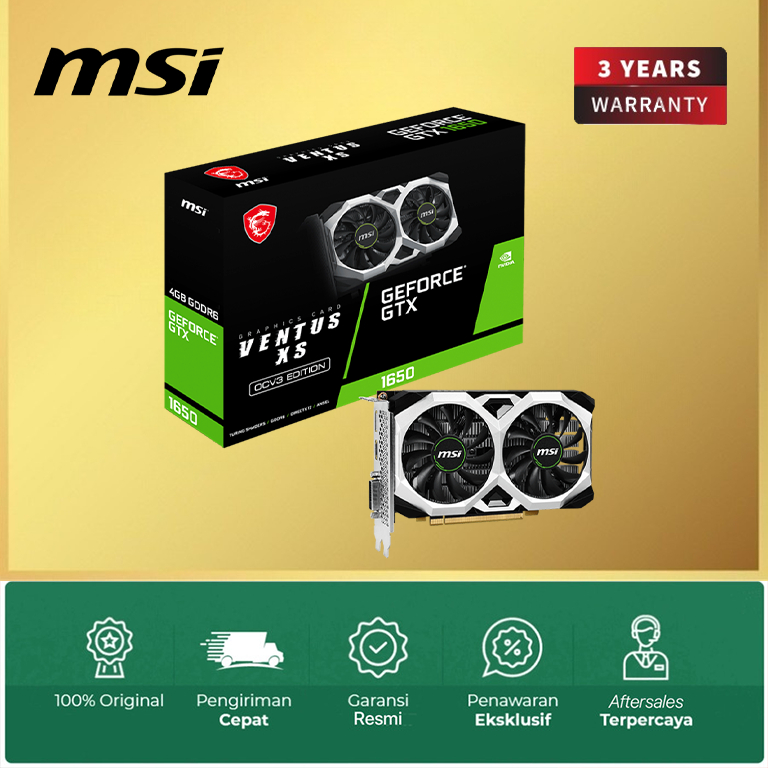 Jual VGA Card MSI GeForce GTX 1650 D6 VENTUS XS OCV3 - 4GB GDDR6 ...