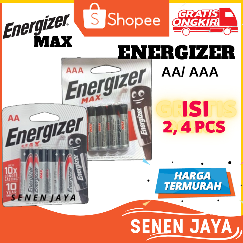 Jual PROMO!!! Baterai AA Energizer MAX AA 1.5V Isi 2 & 4 PCS Baterai AAA A3 Energizer MAX 2 & 4 ...