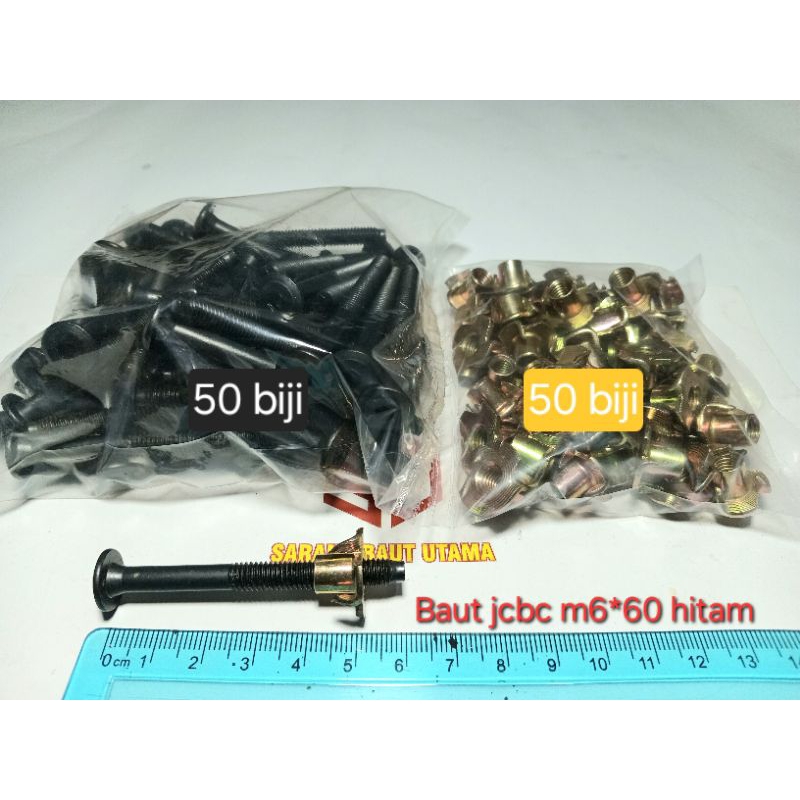 Jual 50 set Baut jcbc m6 x 60 (6 cm) Mur Cakar kunci L4 / Baut speaker ...