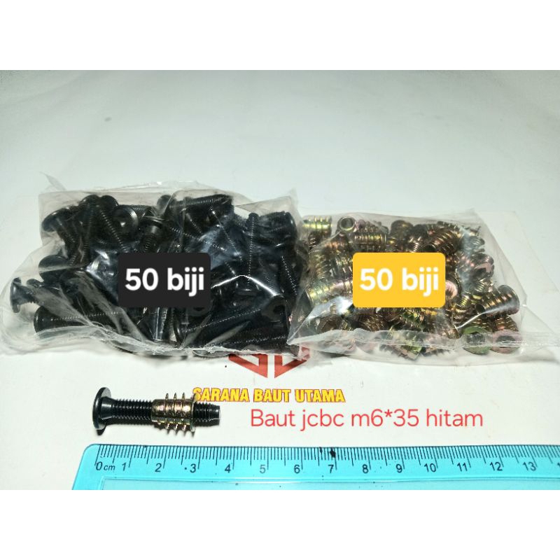 Jual 50 set Baut jcbc m6 x 35 (3,5 cm) Mur nanas OD kunci L4 / Baut ...