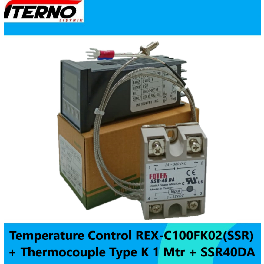 Jual REX-C100 Temperature Controller Output SSR + Thermocouple + SSR40DA | Shopee Indonesia