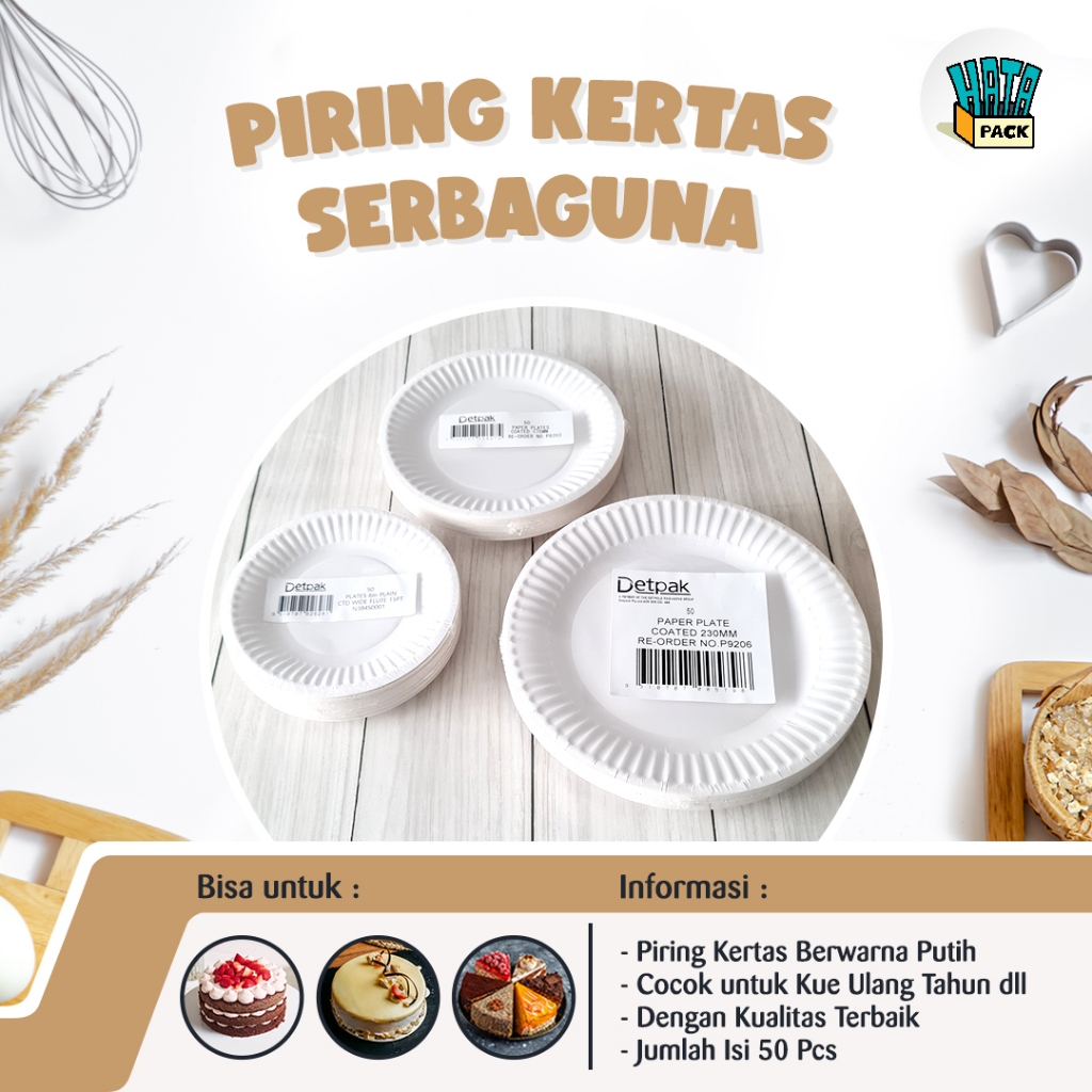 Jual Piring Kertas Polos / Paper Plate Polos Bulat / Piring Kertas 6” 7 ...