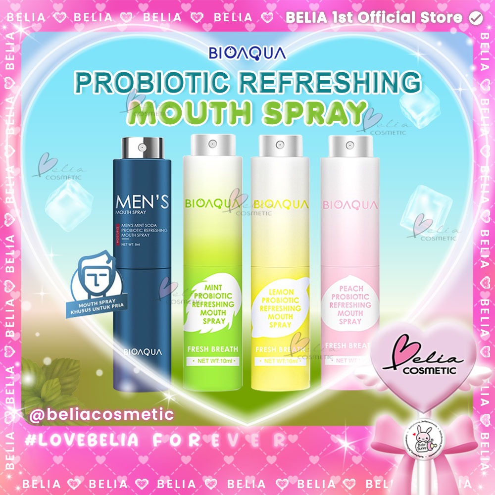 Jual BELIA BIOAQUA Probiotic Refreshing Mouth Spray 10ml | Parfum Mulut ...