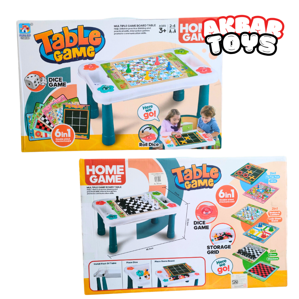Jual Mainan Table Game Meja Game 6 Permainan Ular Tangga, Ludo, Catur ...