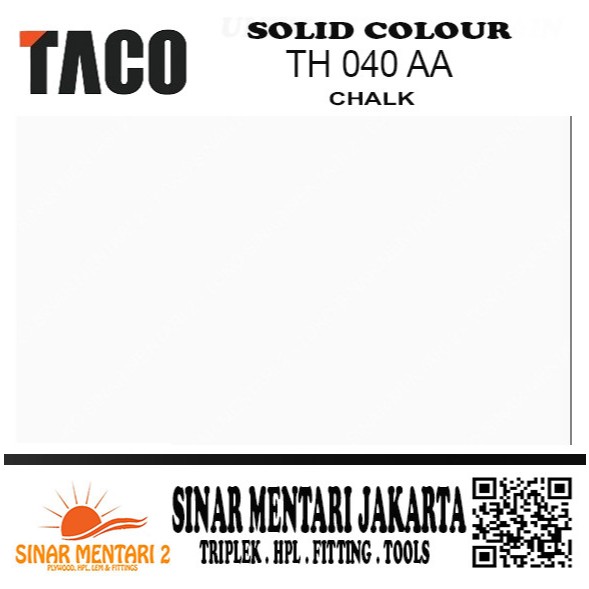 Jual TACO HPL SOLID COLOUR TH 040 AA CHALK | Shopee Indonesia