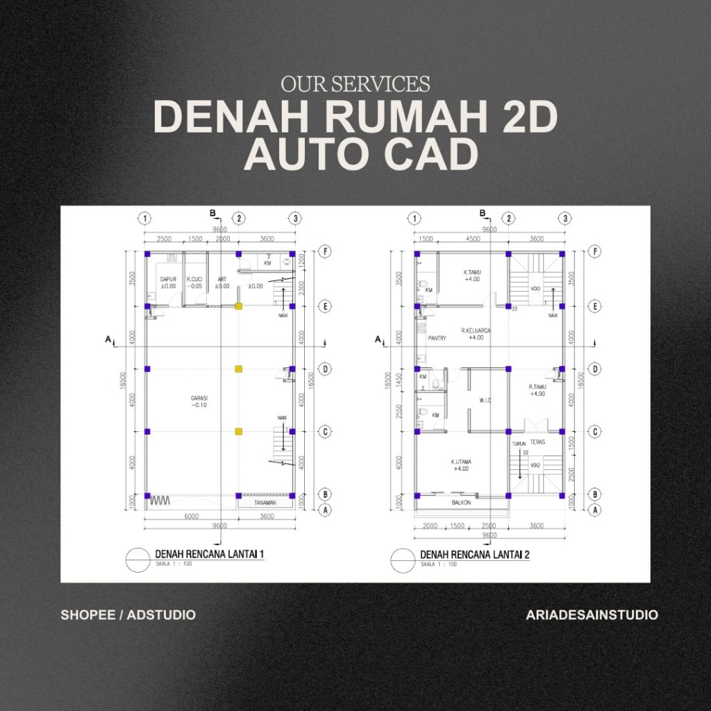 Jual Gambar Denah Rumah Bangunan 2D Site Layout Desain Arsitek | Shopee ...