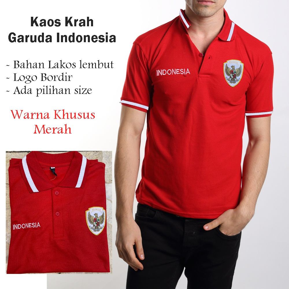 Jual Kaos Garuda Indonesia PoloShirt Kaos Kerah Merah Garuda Indonesia ...