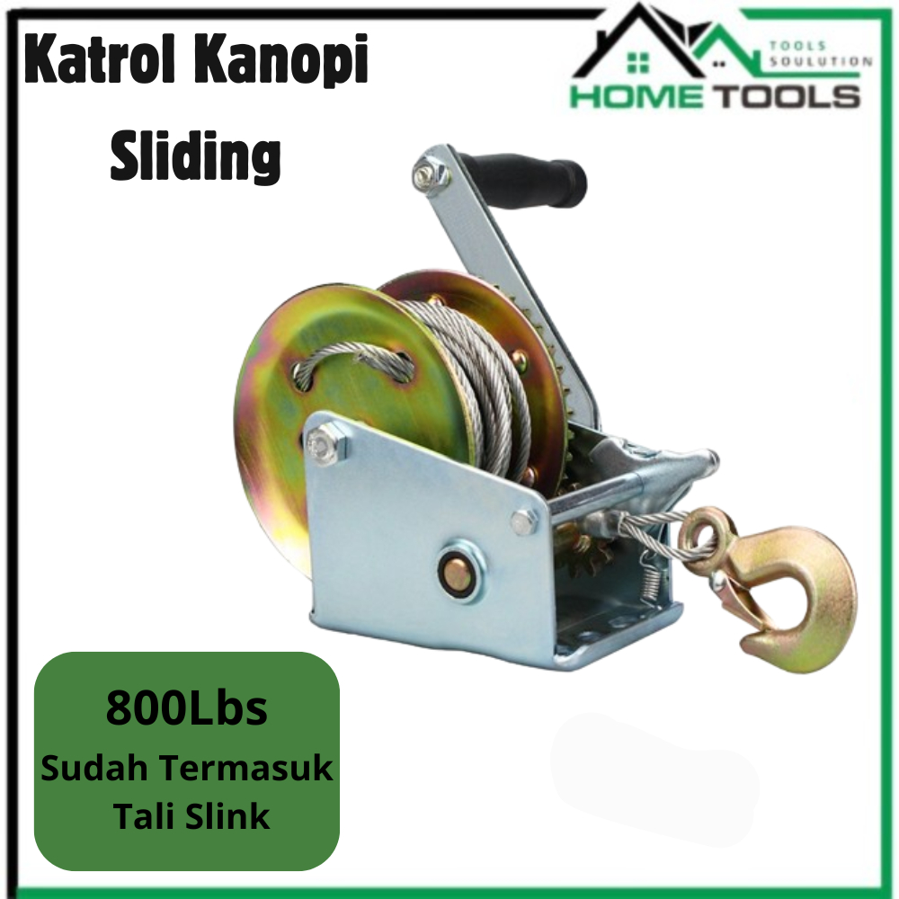 Jual Katrol Kanopi Sliding Manual 800Lbs Termasuk Tali Slink 7 Meter ...