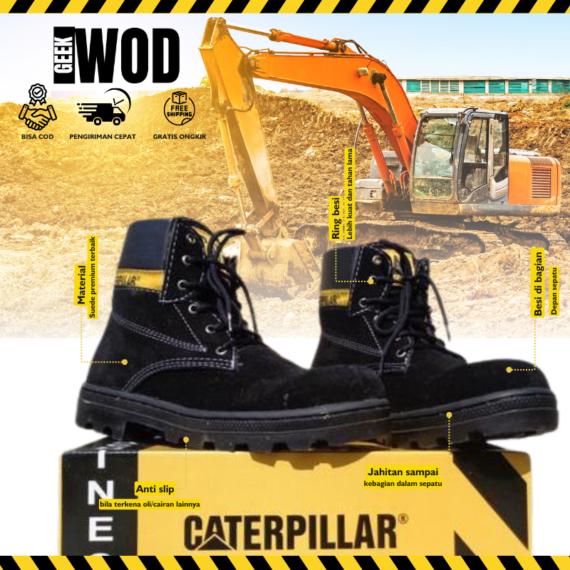Jual Sepatu Safety Boots Pria Caterpillar High Quality - Safety Shoes ...
