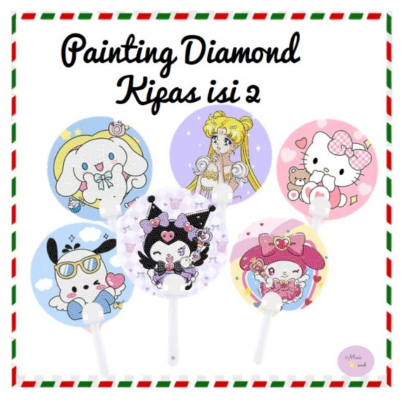 Jual Painting Diamond Kipas/ DIY 5D Diamond Painting Sticker Fan Set ...