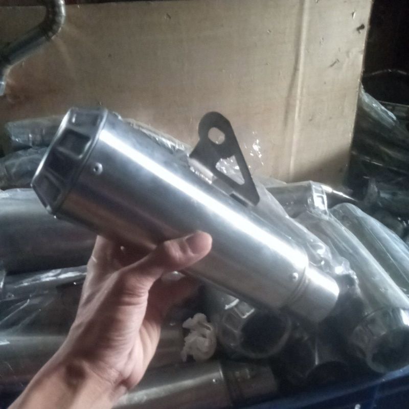 Jual slincer knalpot racing polos universal 20 cm model gtx inlet 50 mm ...