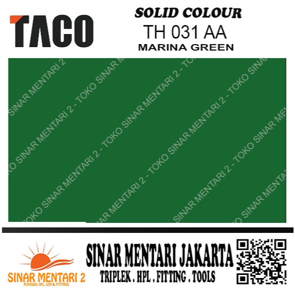 Jual TACO HPL SOLID COLOUR TH 031 AA MARINA GREEN | Shopee Indonesia
