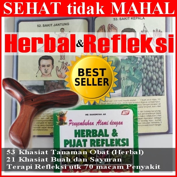 Jual ALAT PIJAT REFLEKSI KAYU KAKI TIGA 3 IN 1 BUKU HERBAL & REFLEKSI ...
