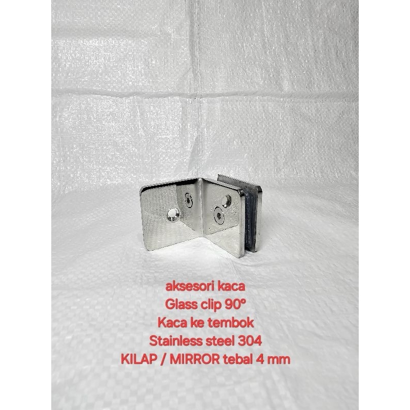 Jual JEPIT KACA/GLASS CLIP 90%/KACA TEMBOK/SIKU KACA/SHOWER/KUBIKEL ...