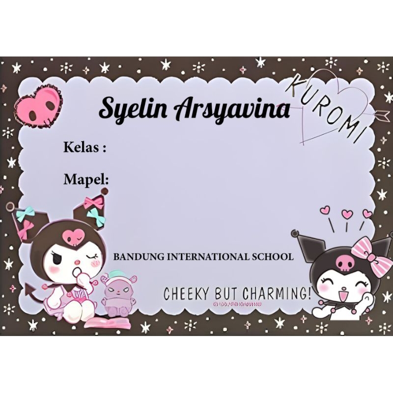 Jual SB (ISI 50 PCS) STICKER LABEL BUKU SEKOLAH CUSTOM PKE FOTO DAN ...