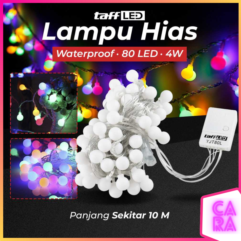 Jual Lampu Hias String Lights Waterproof 80 LED 4W 10M Model Ball ...