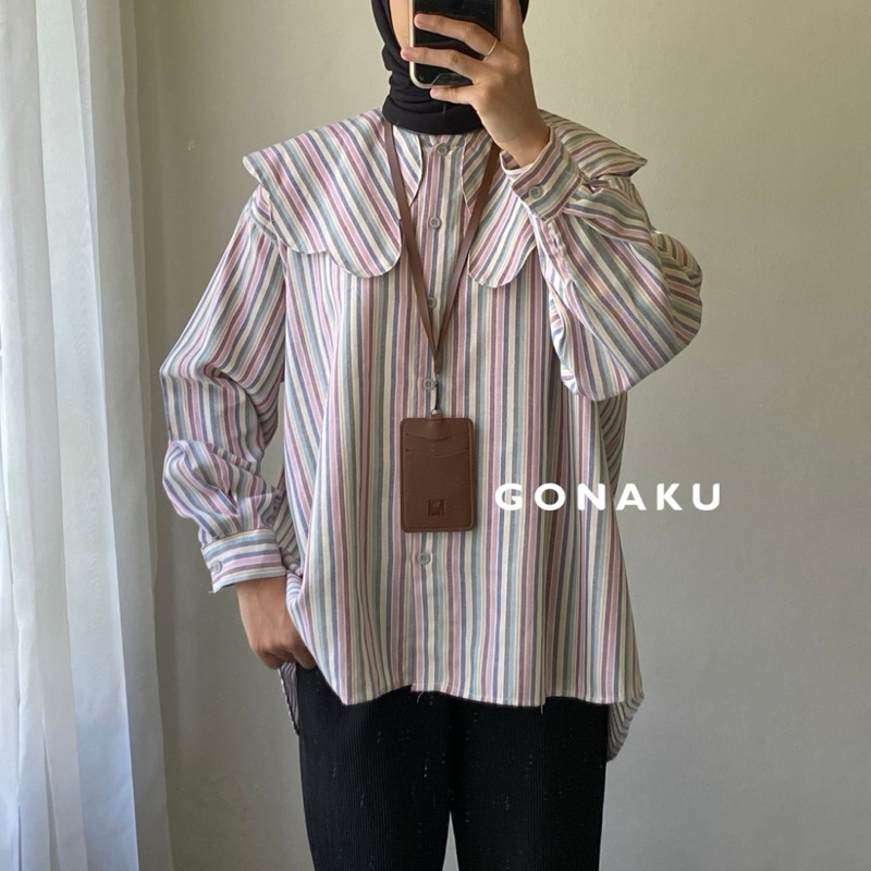 Jual [GONAKU] Alma Collar Basic Shirt | Kemeja Katun | Bigsize ...