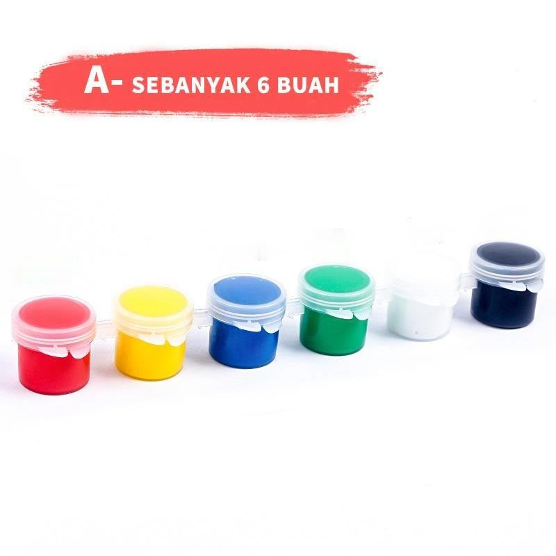 Jual CAT AKRILIK SET ISI 6 KANVAS LUKIS CANVAS PAINT ACRYLIC COLOR ...