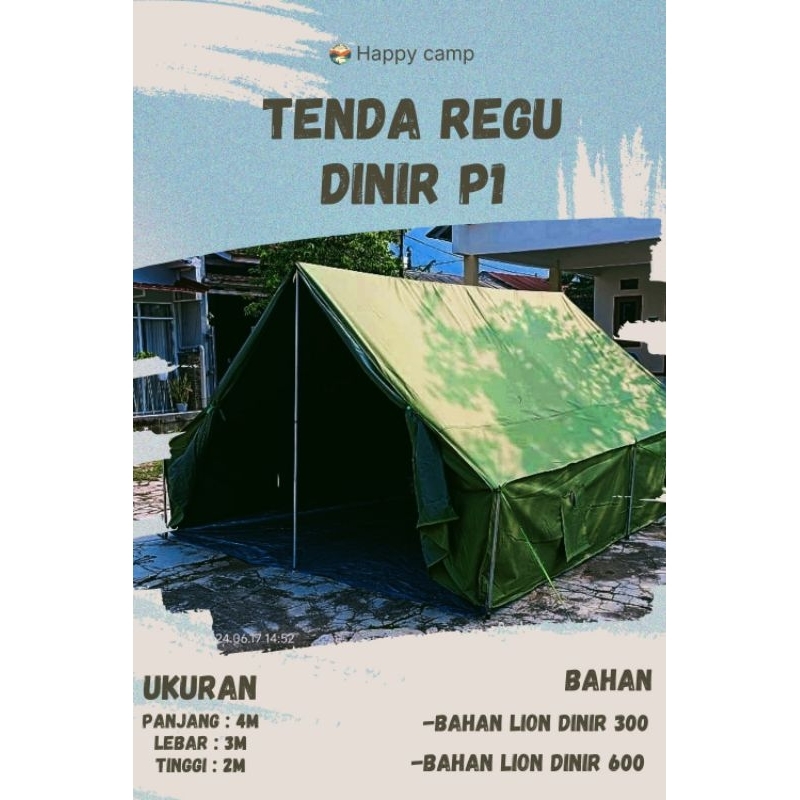Jual TENDA PRAMUKA REGU KOMANDO BARAK DINIR 3x4x2 STANDAR TNI KAPASITAS ...