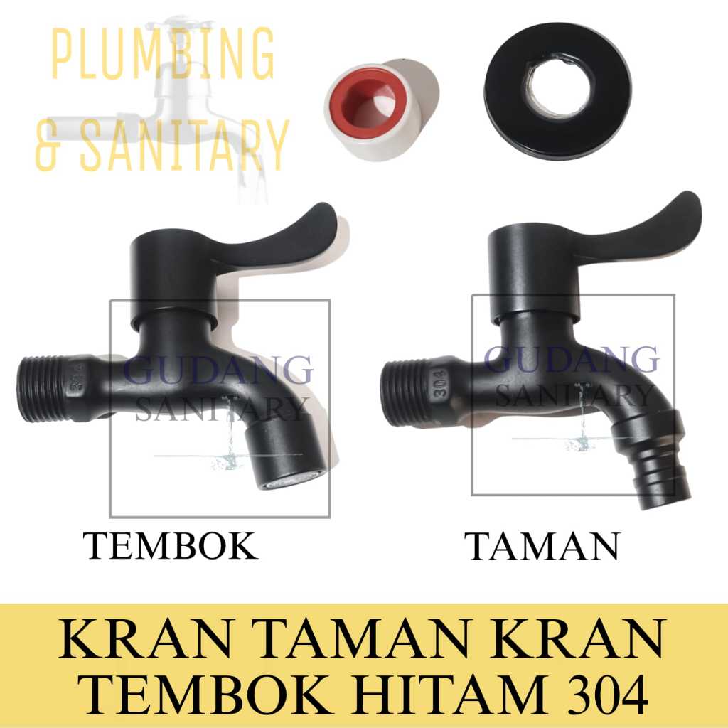 Jual Kran taman hitam & Kran tembok hitam stainless steel 304 kran air ...